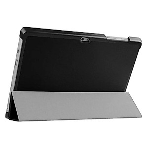 for Microsoft Surface 3 1645 1657 10.8 inch Tablet PC Smart Cover, Ultra Slim Folio Stand with Sleep/Wake Up Function Leather Case for Surface3 10.8" (1-Black)