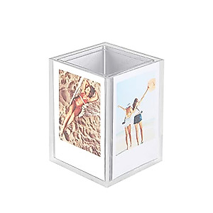 GOLDBARLEY Mini Photo Frames for Fujifilm Instax Mini 11 9 8 8+ 70 7S 90 25, Polaroid, Lomography Mini 3-inch Film, Clear Acrylic Box,Vase,Pen Holder,Makeup Organizer,Desk Organizer