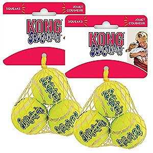 KONG Air Dog Squeakair Dog Toy Tennis Balls, X-Small, 6-Balls