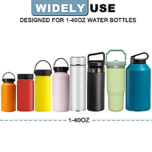 Water Bottle Holder with Strap for Stanley Cup Owala Water Bottle, Durable Silicone Water Bottle Strap Fits 1-40oz Bottles, Water Bottle Handle with Strap for Carrying in Hiking Cycling Gyms