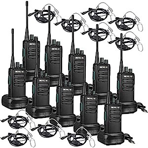 Retevis RB29 2 Way Radio for Adults, Walkie Talkies Long Range with Earpieces, Strong Compatibility, USB Charger, Hands Free Two Way Radio for Warehouse Education Commercial (10 Pack)