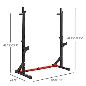 Soozier Barbell Rack Stand, Easily Adjustable Barbell Squat Rack for Home Gym Equipment, Strength Training Fitness Gift for Men & Women