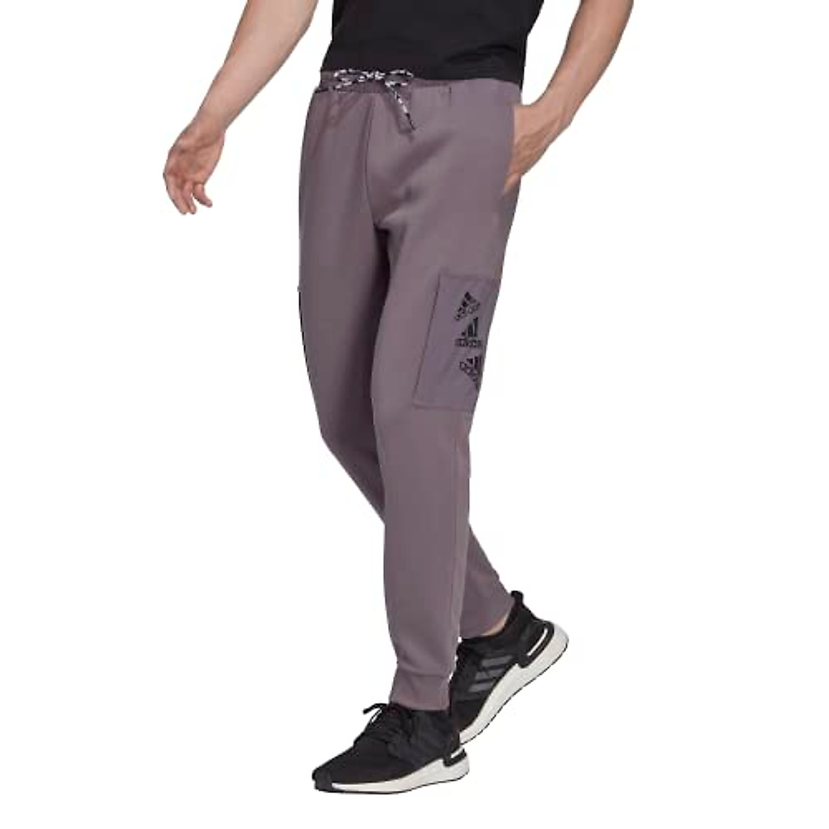 adidas Men's Essentials Brandlove Fleece Pants, Trace Grey/Black, XX-Large