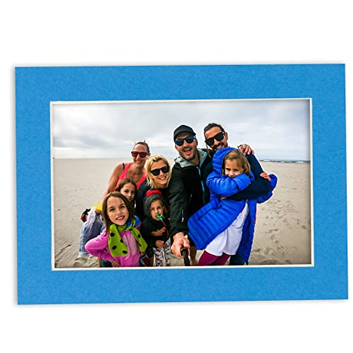 12x12 Mat for 8x8 Photo - Precut Bay Blue Picture Matboard for Frames Measuring 12 x 12 Inches - Bevel Cut to Display Art 8 x 8 Inches - Acid Free Pack of 100 MATS with Backing Boards & Clear Bags