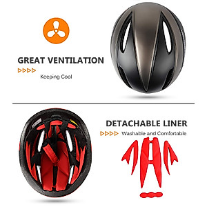 Shinmax Bike Helmet for Men Women, Bicycle Helmet with Detachable Magnetic Goggles for Adult Road Biking Mountain Cycling Helmet (BC-001)