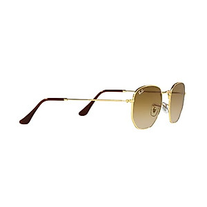 Ray-Ban RB3548 Hexagonal Sunglasses, Gold/Clear Gradient Brown, 54 mm