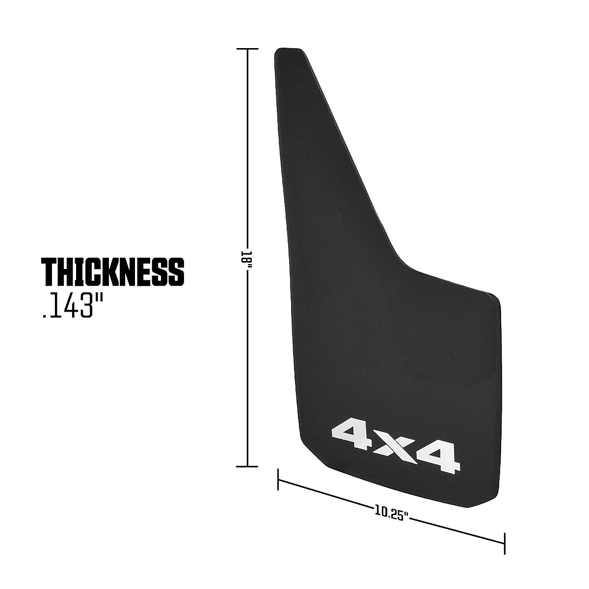 RoadSport 4320 'C' Series Universal Fit Premiere Splash Guard (Black with 4 x 4; 18" Height x 10-3/8" Wide)