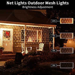 ZAIYW 660 LED Net Lights Outdoor Mesh Lights, 20Ft x 13Ft Large Christmas Net Lights Plug in with Remote Control Timer for Bushes Shrubs Wall Wedding Xmas Tree Decor (Warm White)