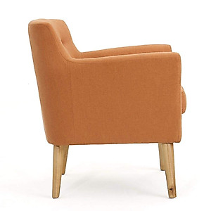 Christopher Knight Home Meena Mid-Century Modern Fabric Club Chair, Orange / Natural