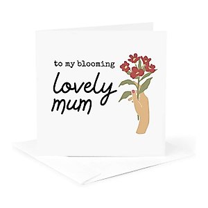 3dRose Greeting Card - To My Blooming Lovely Mom Birthday and Mothers Day Greeting and Gift Rosette - Mom Birthday