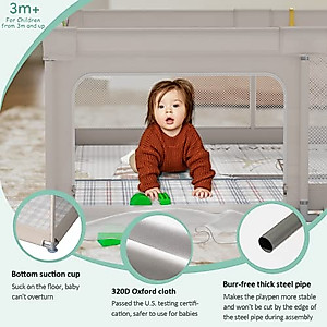UANLAUO Baby Playpen with Mat, 59x59inch Playpen for Babies and Toddlers, Extra Large Baby Playpen,Kids Play Pen,Baby Fence,Big Playpen for Infants with Gate,Playard for Baby
