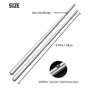 Personalized Chopsticks, Custom Engraved Name Reusable Stainless Steel Chop Sticks, Square Non-Slip ChopSticks Dishwasher Safe for Housewarming Weddings Anniversaries Parties, Gift for Friends