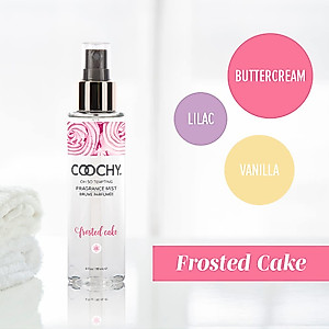 Coochy Fragrance Mist Body Spray - Organic, Boost of Scent for Skin & Hair - Infused w/Vanilla, Butter Cream & Lilac - Frosted Cake, 4floz/118ml