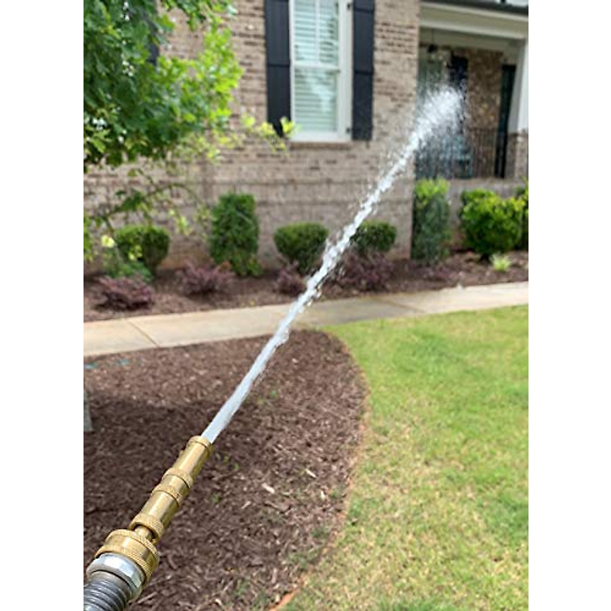 Kasian House Heavy-Duty Brass Garden Hose Nozzle, Easy Adjustable Twist Control Water Hose Sprayer Nozzle, Fits Standard Hoses, Garden Sprayer, Spray Nozzle