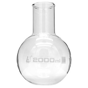EISCO - Boiling Flask, 2000ml - Borosilicate Glass - Round Bottom, Wide Neck, Beaded Rim