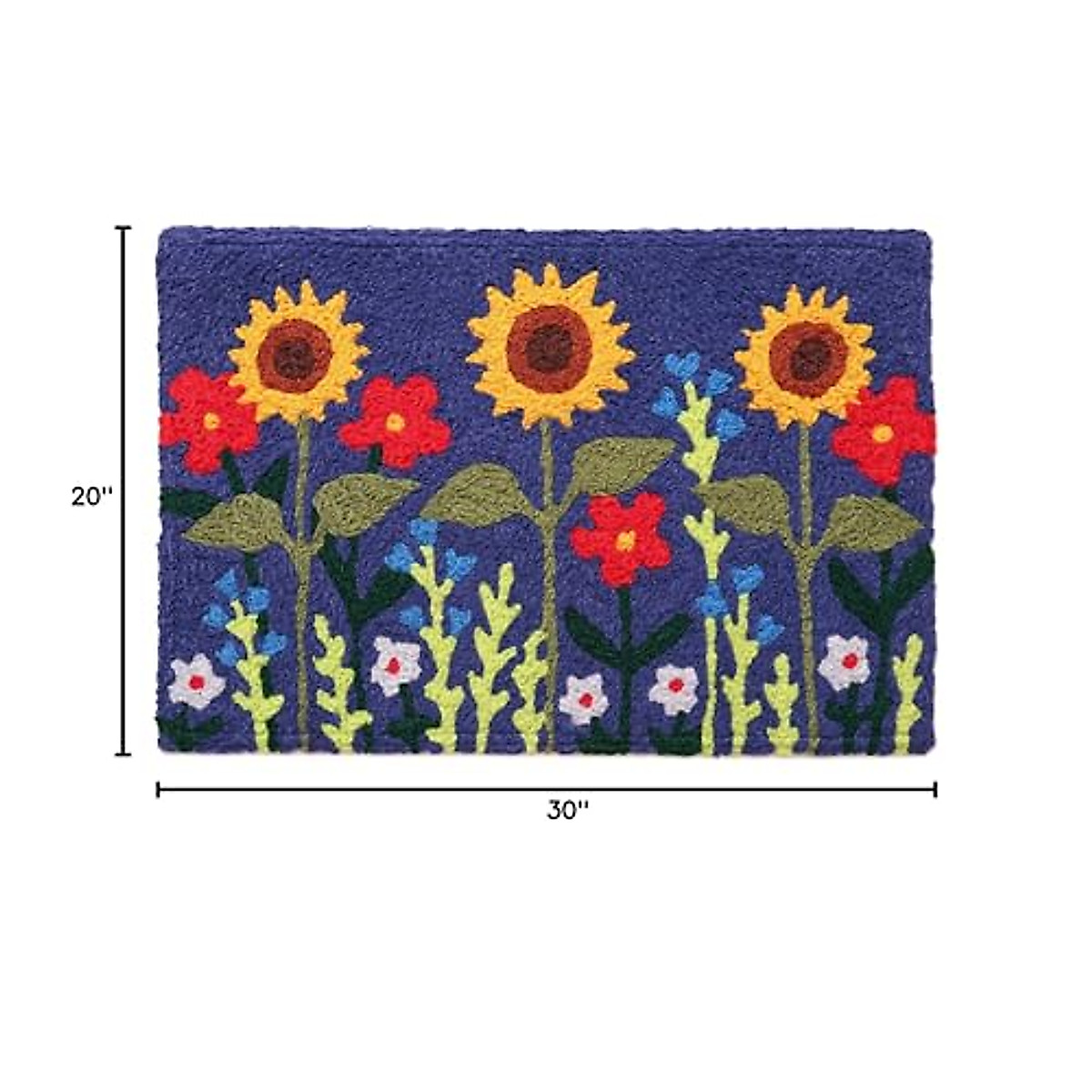 Jellybean Wild Sunflower Garden Accent Washable Rug 20" x 30" Doormat
