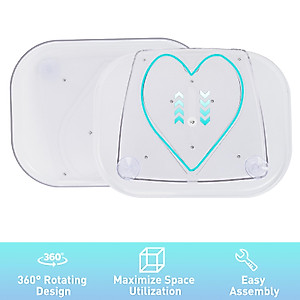 Square Lazy Susan for Refrigerator, Lazy Susan Turntable Refrigerator Organizers and Storage, Countertop Condiment Storage Rack for Kitchen, Fridge, Cabinet, Dining Table (15.67 X 11.73 in)