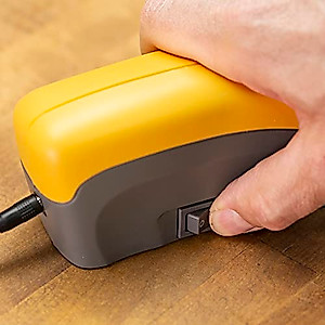 Smith’s 50005 Edge Pro Compact Electric Knife Sharpener - Yellow & Grey - Straight Edge 2 Stage Sharpener - Electric & Manual Sharpening - Blade Guide - Outdoor & Kitchen - Pocket & Filet Knives