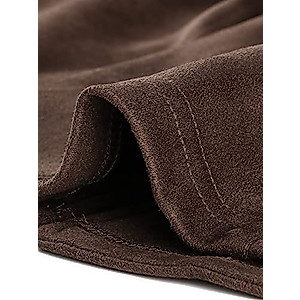 Allegra K Women's Long Sleeve Casual Open Front Drawstring Faux Suede Blazer Medium Brown