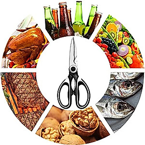 Kitchen Shears, Sharp Stainless Steel Kitchen Scissors, All-purpose Heavy Duty Scissors Essential in Kitchen Gadgets, Dishwasher Safe