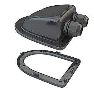 Haoguo ABS Solar Double Cable Entry Gland for All Cable Types 2mm² to 6mm² for Solar Project on RV Camper Van Travel Trailer Boat Cabin-Black