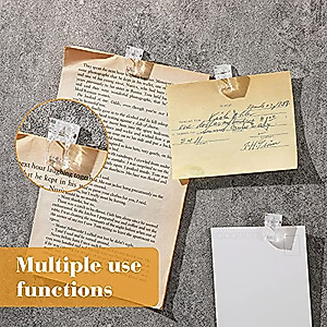 30 Pieces Self-Adhesive Clips Wall Tapestry Clips Sticky Clips Plastic Photo Clips Small Hanging Spring Clips for Poster Photo Wall Teacher Student Home Applications (Clear)