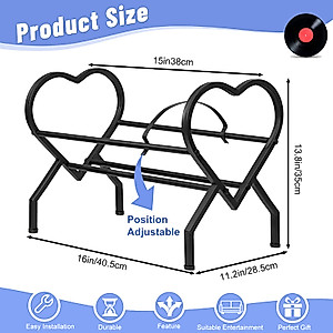 AUHOKY Vinyl Record Storage Record Holder, New Heart Shape LP Storage Metal Display Stand, Book Album Storage Magazine Office Files Organizer Shelf, Holds up to 90-110 LPs (Style A)
