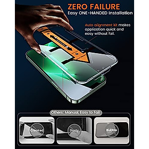 MRGLAS 2-Pack [Auto-Alignment Kit] Screen Protector for iPhone 13 Pro/ 13/ iPhone 14 6.1" [10X Military Grade Protection] iPhone 14/13 Pro/ 13 Diamond Hard Tempered Glass Case-Friendly, Bubbles-Free