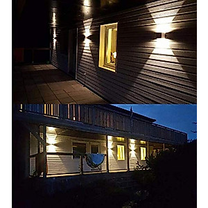 Wrasse 2pcs led Outdoor Wall Mounted Light 12W Wall Sconce 3000k Black Exterior Light Fixture 110v up Down Modern Cube Lighting for Outdoor Patio Decor House Light Villas Hotel (Matte Black 3000k)