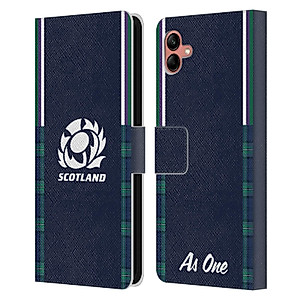Head Case Designs Officially Licensed Scotland Rugby Home 2023/24 Crest Kit Leather Book Wallet Case Cover Compatible with Samsung Galaxy A04 (2022)