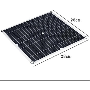 CAJUCA 20W Semi-Flexible Solar Panel, Car Battery Charger Portable Solar Panel DC Solar Charger with 10A Solar Controller for Car Motorcycle Boat