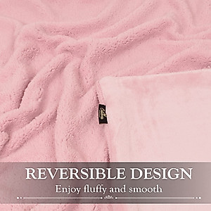 Catalonia Pink Sherpa Throws Blanket for Girls, Super Soft Comfy Fuzzy Micro Plush Fleece Snuggle Blanket for Sofa Couch TV Bed Reversible Match Color All Seasons, 50"x60", Tone to Tone