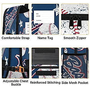 Pardick Baseball Kids Backpack for Boys Girls Toddler Backpack Lightweight Preschool Kindergarten Backpack with Chest Strap Baseball Ball Children Bookbag for School, Travel, Nursery