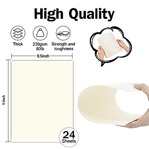 24 Sheets Cream Cardstock 8.5 x 11 Off White Paper, Goefun Ivory Card Stock Printer Paper for Cards Making, Office Printing, Paper Crafting
