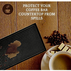 SYOLOS 1 piece Premium Bar Mat 18 x 12 inches - Versatile and Durable Bar Mats for Countertop, Coffee Bar Mat, Glass Drying Mat - Non Toxic Bar Spill Mat