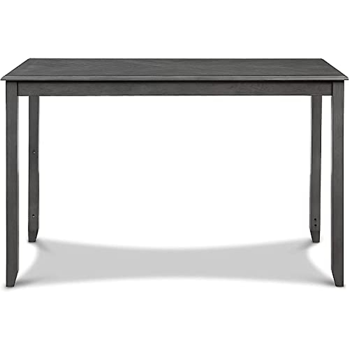 New Classic Furniture Amy Kitchen Counter Island Dining Table for 4 with Storage Shelf & USB Chargers, Contemporary Gray