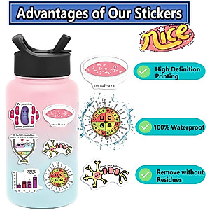 100 PCS Biology Stickers | Aesthetics Vinyl Waterproof Science Laptop Marine Biology Stickers for Water Bottles, Scrapbooking, Helmet - Biology Stickers Funny Gifts for Kids, Teens, Adults