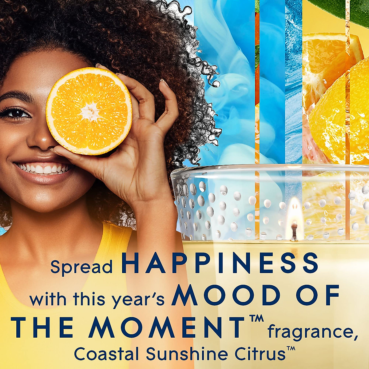 Glade Candle Jar, Air Freshener, Coastal Sunshine Citrus, 3.4 oz, 2 Count