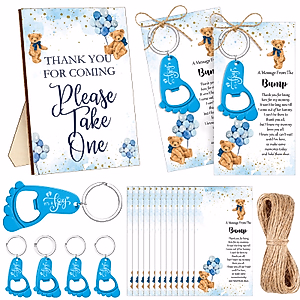 Estune 50 Sets Boy Baby Shower Favors 1 Thank for Coming Sign 50 It's a Boy Bottle Openers 50 Thank You Tags with Twine Baby Shower Return Gifts Baby Shower Favors for Guest Gender Reveal