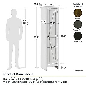 Ameriwood Home Farmington Wide Storage Cabinet, 18", Rustic Gray,7531196COM
