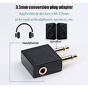 Airplane Headphone Adapter,Airfly Pro Plug,3.5mm Dual Stereo Jack male to female Airline Headset Adapter flight audio conversion Plug Compatible with Sony MDR-1000X/WH-1000XM4/WH-1000XM5 Headphones