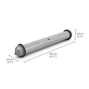 Joseph Joseph Adjustable Rolling Pin with Removable Rings, 13.6", Multi-Color