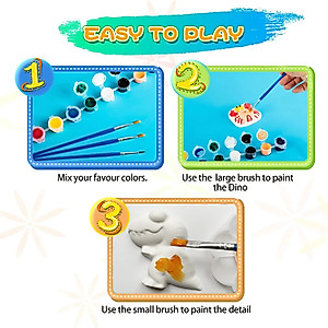 Lajeje 79 PCS Dinosaurs Ceramic Painting Kit for Kids Age 4+, Arts and Crafts Set for STEAM Projects, Creative DIY Kids Painting Set Toy Gifts for Boys & Girls