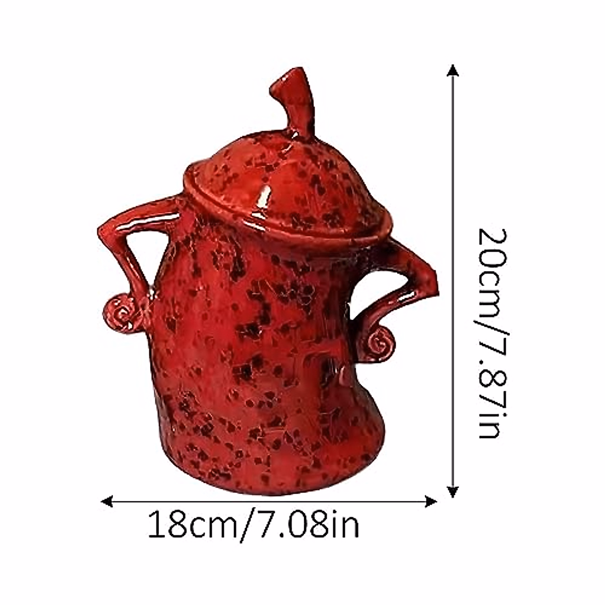 YYPLIAN Canister With Attitude, Large Ceramics Jar with Lid, Cute Creative Food Storage Jar with Airtight for Coffee, Tea, Sugar, and Spices (Red)