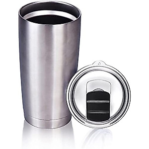 20 oz Magnetic Tumbler Replacement Lid - Compatible with yeti Rambler, Ozark Trail, Old Style Rtic and More - MagneticSlider Switch Spill Proof Tumbler Cover, BPA Free, Black(1 Pack)