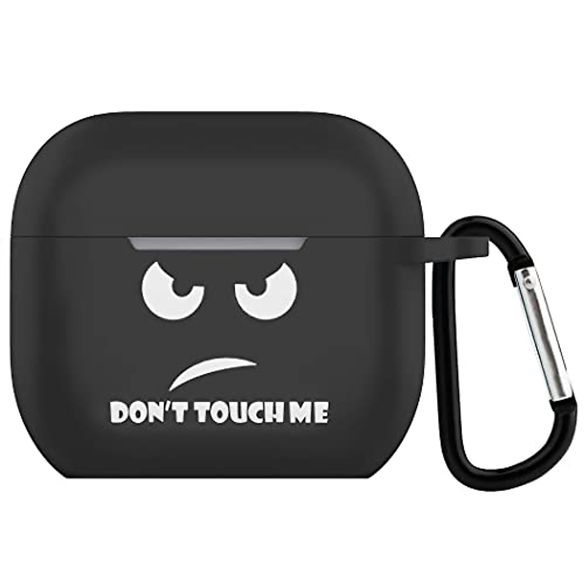 Airpods 3 Case Cover 2021,CACOE Silicone Case Cover for AirPods 3rd Generation,Black Protective Skin AirPod 3 Gen Cases Shockproof Air Pod Cute Funny Print Accessories with Keychain