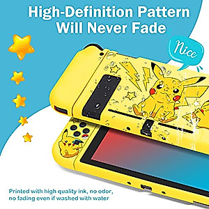 Xcitifun Designed for Nintendo Switch Case Switch Joy-Con TPU Cases for Girls Boys Kids Cute Kawaii Cartoon Character Protective Shell Compatible with Nintendo Switch Controller Cover - Yellow Mouse