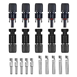 HQST 5 Pairs Solar Connectors Male/Female IP67 Waterproof Solar Panel Cable Connectors