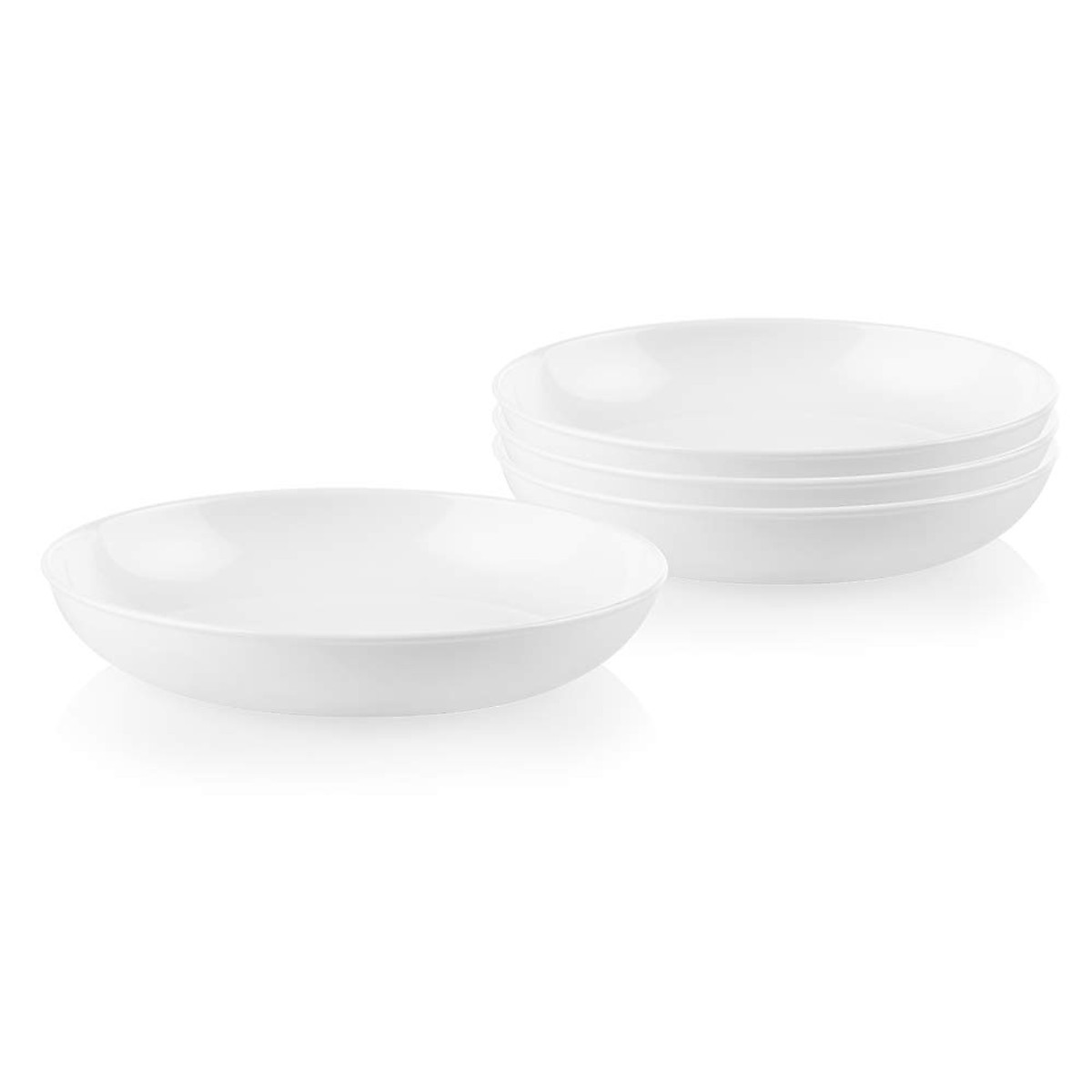 Corelle 4-Pc Versa Bowls for Pasta, Salad and More, Service for 4, Durable and Eco-Friendly 30-Oz , Compact Stack Bowl Set, Microwave and Dishwasher Safe, White