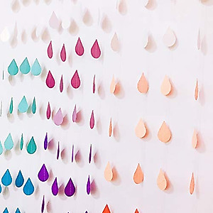 Baby Shower Wedding Birthday Party Decorations Paper Bunting Raindrop Banners Flags Garlands (Peach)